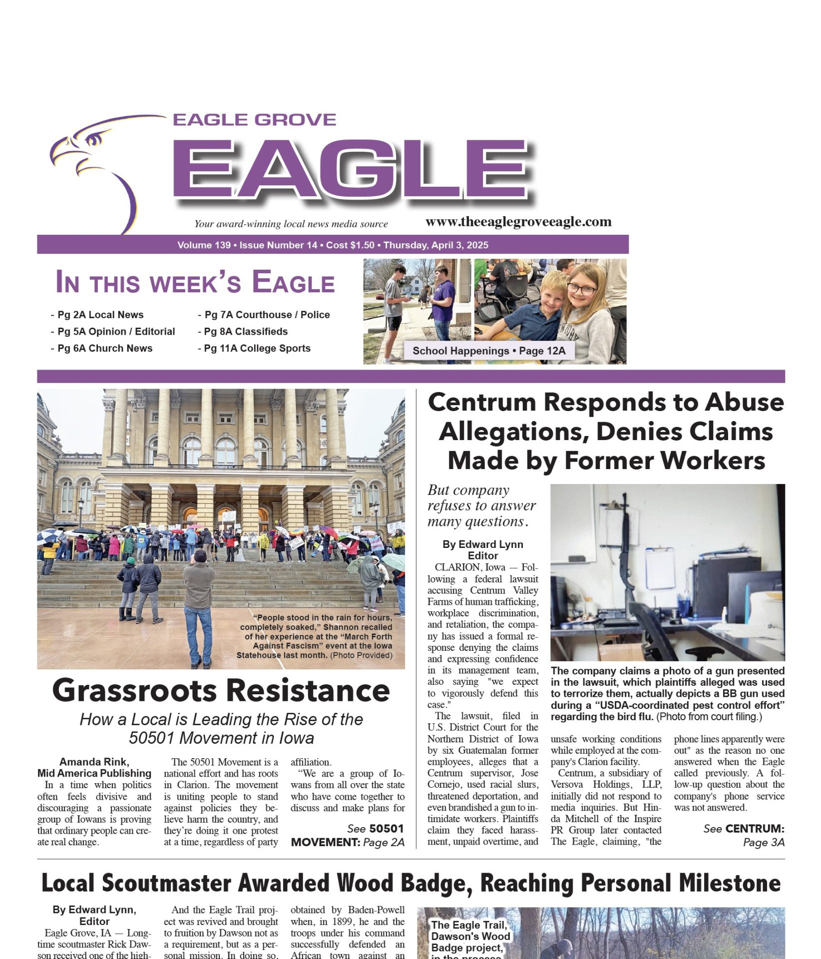 April 3, 2025 - Eagle Grove Eagle